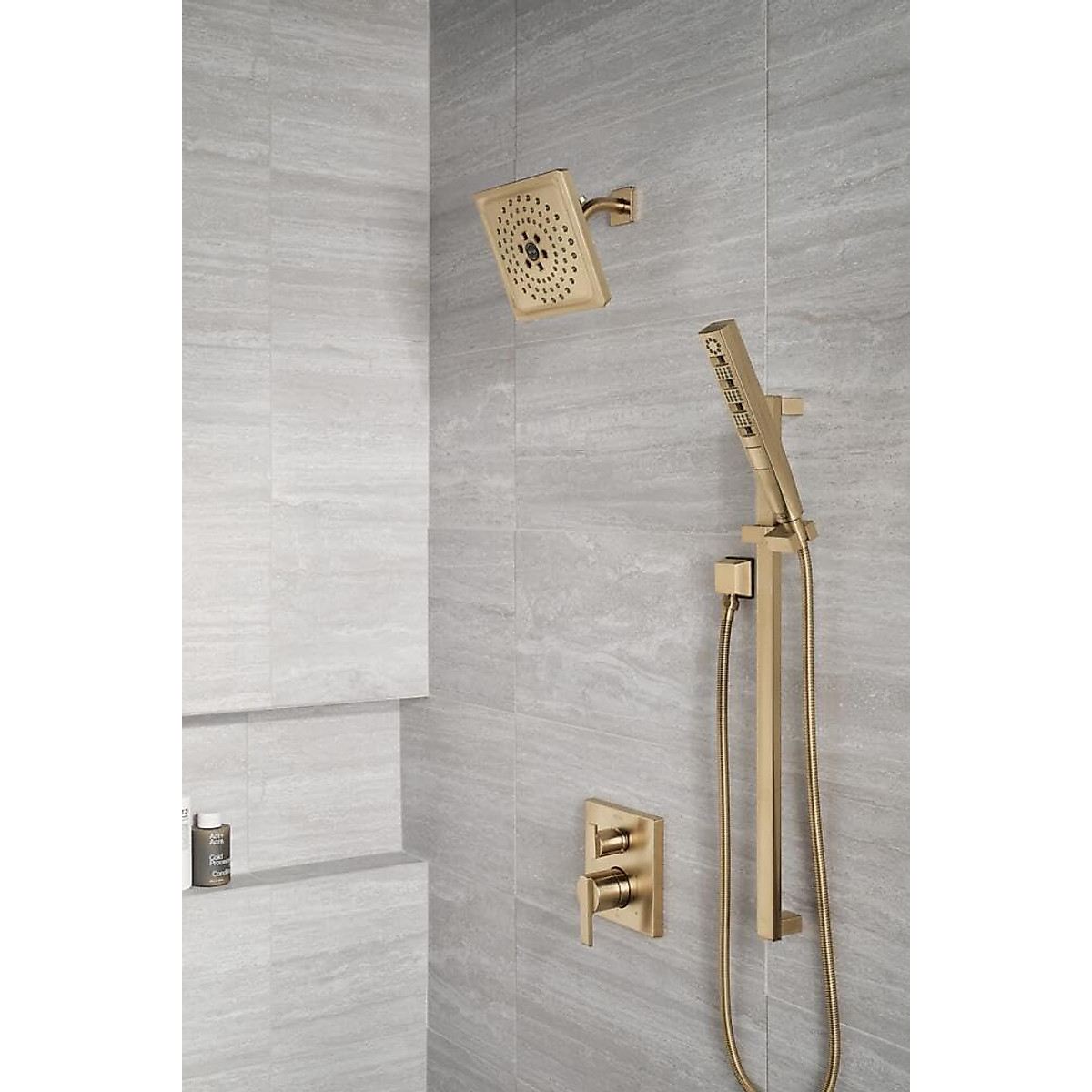 DELTA FAUCET T24867-CZ Angular Modern Monitor 14 Series Valve 3-Setting Integrated Shower Trim with Diverter, Champagne Bronz