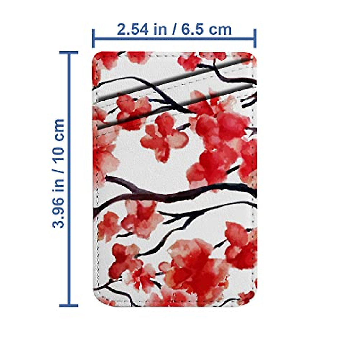 Diascia Pack of 2 - Cellphone Stick on Leather Cardholder ( Japanese Cherry Blossom Sakura Tree Pattern Pattern ) ID Credit Card Pouch Wallet Pocket Sleeve