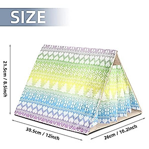 enheng Small Pet Hideout Christmas Tree Snowflake Colorful Hamster House Guinea Pig Playhouse for Dwarf Rabbits Hedgehogs Chinchillas