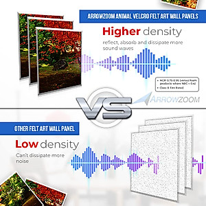 Arrowzoom 6 Felt Wall Art Acoustic Panel Display Stylish Decorative Acoustical Tiles Noise Reduction Recording Studio Room Home Treatment Strong Adhesive DIY Nature Design C 23.6 x 35.4 in AZ1228