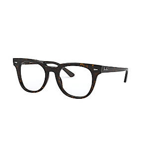 Ray-Ban RX5377 Meteor Square Prescription Eyeglass Frames, Havana/Demo Lens, 52 mm