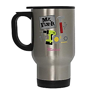 Personalized Custom Text Profession Mr. Fix It Steel Travel Mug Stainless