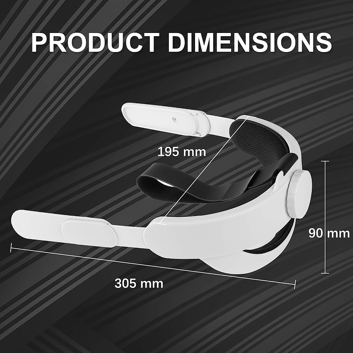 Ermorgen VR Head Strap Compatiable for Quest 2, Replacement for Elite Strap Adjustable Clockwork Knob Design Non-Slip Head Strap with a Head Cushion, Virtual Reality Headset Accessories