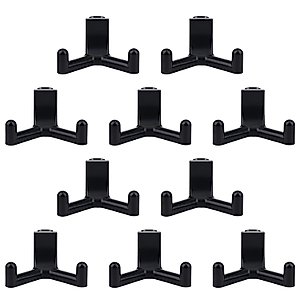 PEUTIER 10pcs Tool Hooks Compatible with Lifetime Shed, ABS Plastic Garage Organization Tools Garden Tool Hooks Shed Organization Accessories (Black)