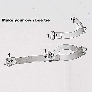 100 Sets Adjustable Bow Tie Hardware Clip Set, Metal Cravat Clip Hook Fastener for Necktie Strap