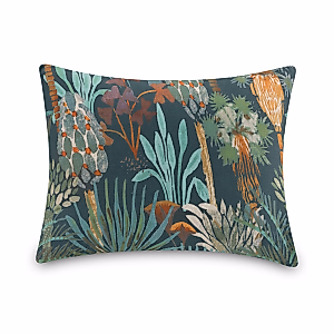 Jungalow Phoenix Cotton Duvet Cover Set, Reversible Green Duvet Cover Set, Botanical Bedding Comforter Cover, 3 Pieces, 1 Duvet Cover and 2 Pillow Shams, King Size