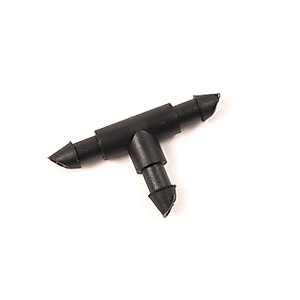 Raindrip 307010B, Barbed Tee, 1/4-Inch, 10-Pack, Drip Irrigation Fitting for Supply Tubing & Dripline, Black