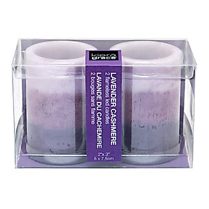kieragrace 2 by 3-Inch Tri-Layer LED Pillar Candles, Mini, Lavender Cashmere Fragrance, Set of 3