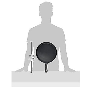 Winco Round Cast Iron Grill Pan, 10-Inch, Black Finish