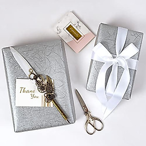 WRAPAHOLIC Wrapping Paper Roll - Basic Texture Silver Design for Birthday, Holiday, Wedding, Baby Shower Wrap - 30 Inch x 16.5 Feet