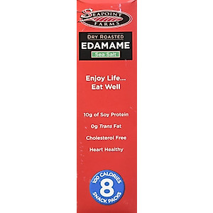 Seapoint Farms Edamame Dry Roasted Lightly Salted, 8 - 0.79 oz Snack Packs (6.35 oz Net Wt.) - Pack of 2