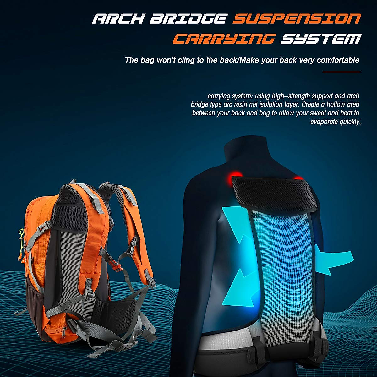 LOCALLION Hiking Backpack 30L Hiking Daypacks Bike Backpack, Travel Daypack for Trekking Mountaineering Camping Men Women