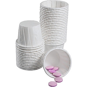 Vakly Disposable Paper Souffle Medicine Cups 3/4 oz [Pack of 500] – (0.75 Ounce) Small Cups for Medication Distribution, Pills, Tasting, Condiments, Food and Dessert Serving