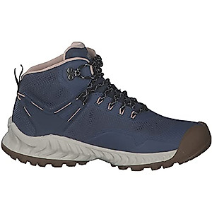 KEEN Women's NXIS Evo Mid Height Waterproof Fast Packing Hiking Boots, Vintage Indigo/Harbor Gray, 8.5