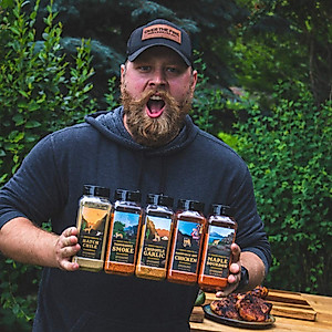 Spiceology & Derek Wolf - Maple Bourbon Seasoning - Sweet & Smoky Barbeque Rubs, Seasonings and Spice Blends - Use On: Ribs, Pork Shoulder, Beef, Bacon, Chicken Wings, Popcorn, Scallops or Duck Breast - 22 oz