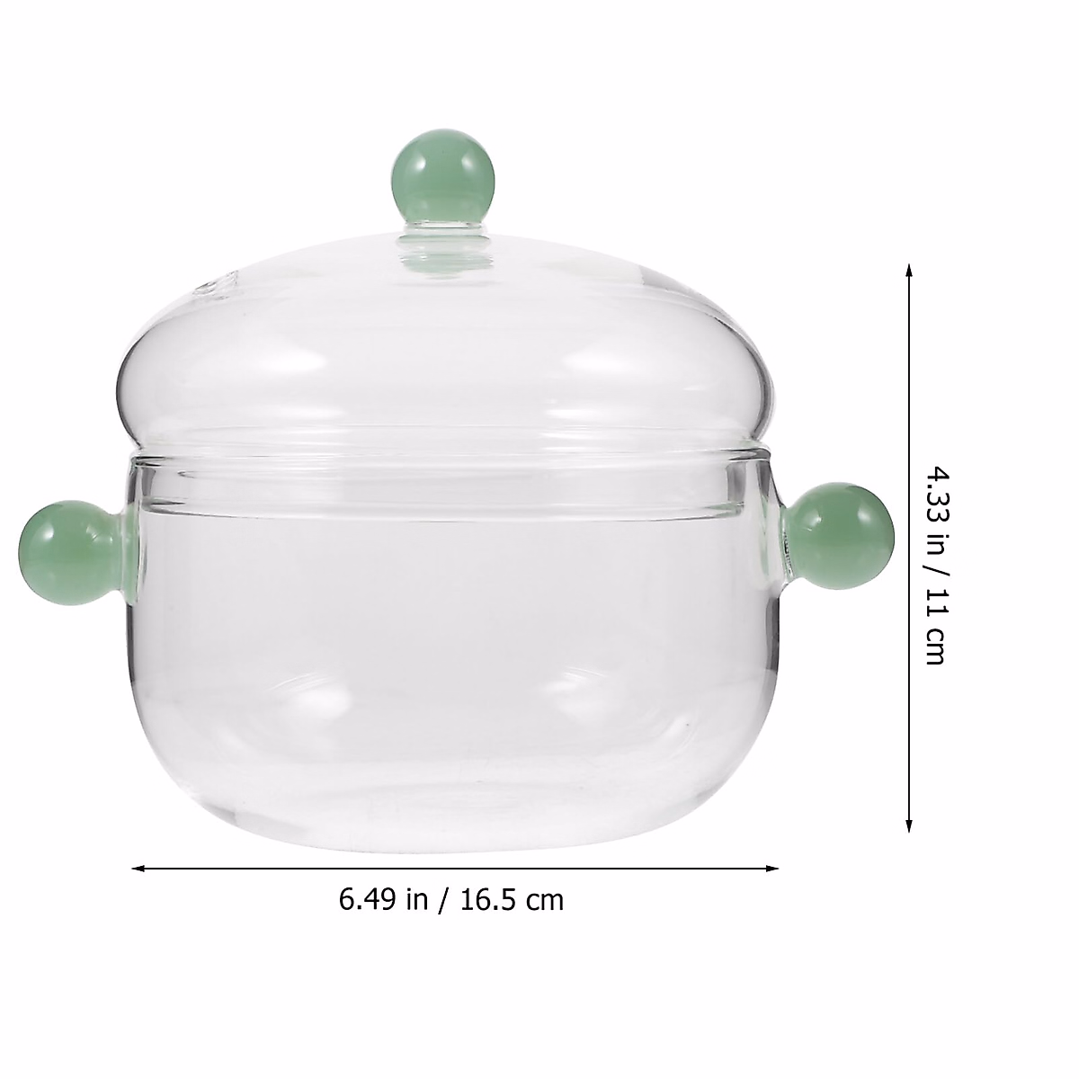 Saucepan Stovetop Pot Lid Borosilicate Cookware Pasta Noodle Soup Milk Transparent