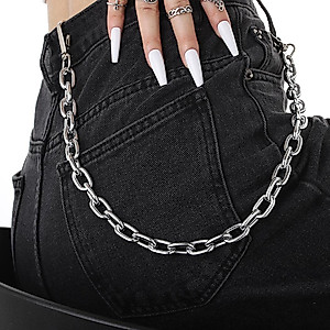 Bounzhi Hip Hop Pant Chain Acrylic Jean Chain Punk Wallet Chain Rock Pocket Chain for Men and Women (C)