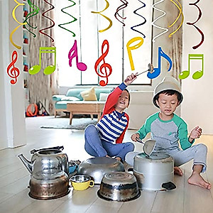 Konsait Music Note Multi Coloured Hanging Swirls Decorations(30Pack), Party Spiral Garland Ceiling Decoration for Concert Party, Wedding, Birthday Party Decorations Supplies Ornaments
