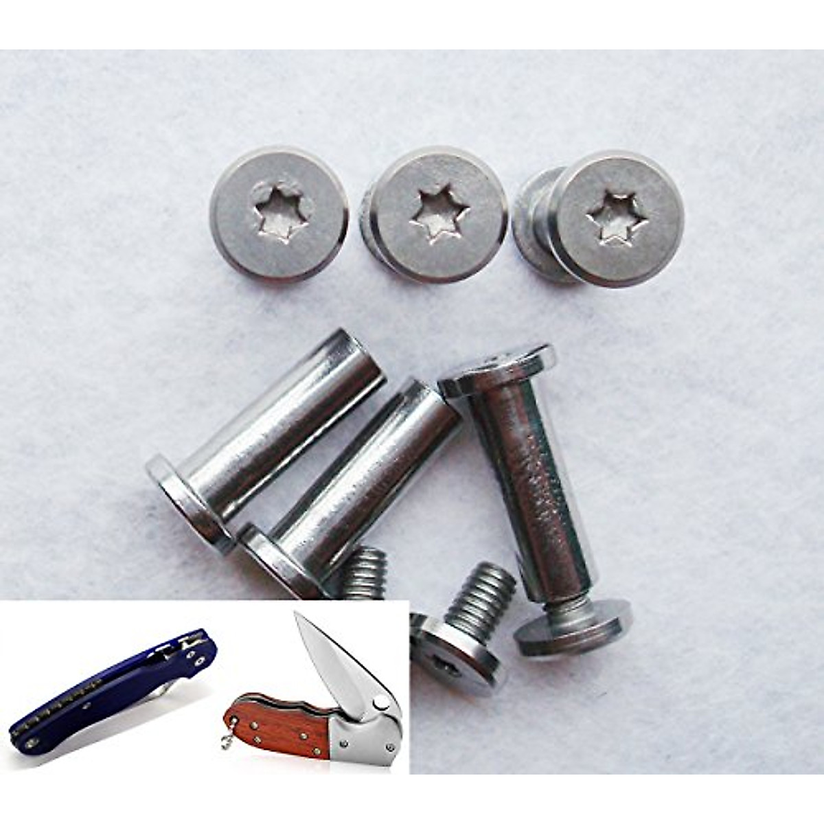 5Afashion 10 Sets/lot DIY Knife Handle Screw Flat-Head Plum Blossom Screw,Tactical Survival Knife Screw Stainless Steel EDC Knife Shaft Screws