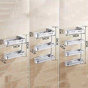 XJJZS Kitchen Rack Corner Wall-Mounted Punch-Free Multi-Layer Space Storage Rack Multi-Function Rotating Flavor Rack (Size : 54cm*34cm)