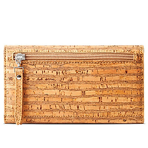 Corkor Cork Slim Long Wallet – Women’s Clutch - RFID Blocking - Vegan Leather – Cruelty Free – Eco Friendly - Zebra