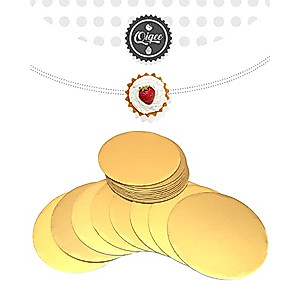 8 Inch Gold Cake Boards Round 40-Packs Circles Rounds Base Food-Grade Cardboard Cake Plate(Thinner But Stronger) qiqee