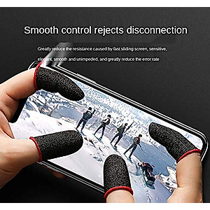 Mobile game finger cot 0.3mm silver fiber anti-sweat smooth touch screen finger protector suitable for PUBG/knife cut/rules of survival compatible with mobile phones and tablets thumb socks for gaming