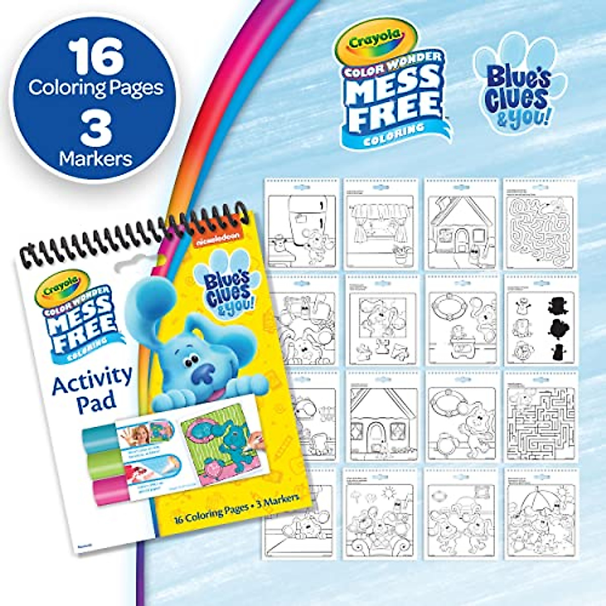 Crayola Nickelodeon Color Wonder Bundle (3 Pack), Mess Free Activity Pads & Markers, Gifts For Toddlers, Easter Basket Stuffers, Ages 3+