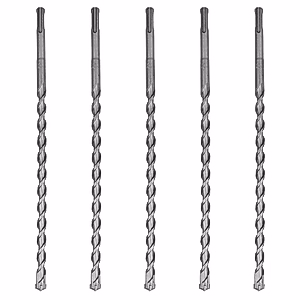 KHCRAFT SDS-plus Rotary Hammer Drill Bits 1/2 In. x 12 In. 5-Piece Rock Carbide Tip 4-Cutter for Brick, Cemet, Stone & Concrete