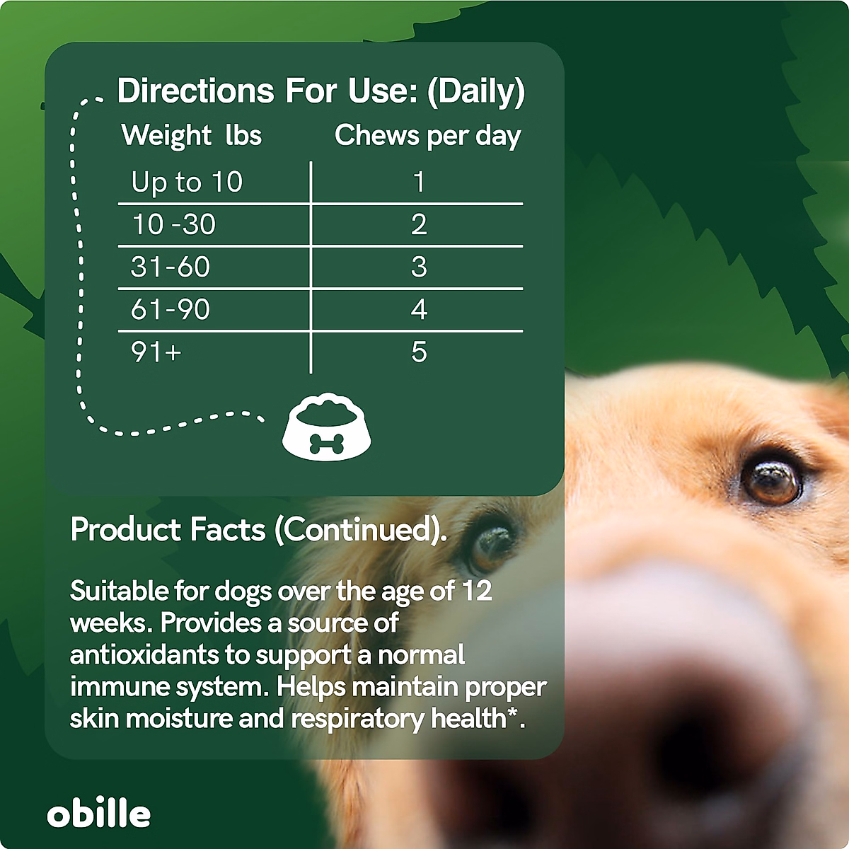 Obille Hemp Calming for Dogs 160 Chews 12oz – Calming Chews for Dogs Anxiety Relief, Everyday Stress Relaxation – with Hemp Oil, Flax Seed Meal, Melatonin, Valerian and Chamomile Extract