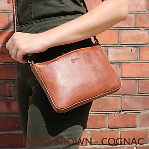 BACCINI shoulder bag & clutch LORENA small evening handbag real leather cross-body bag leather bag Female light-tan