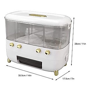 Haofy Rice Grain Bucket, 5000ml Compartment Food Storage Container White Refreshing Keeping for Restaurant (4 Grid)