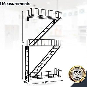 Chicago Merchandise Co. | New York Industrial Style Fire Escape Novelty Wall Shelves Unit, Black
