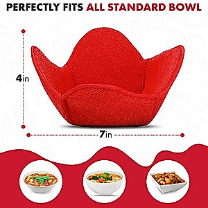 Microwave Bowl Huggers Warmers for Food Microfiber Heat Resistant Food Warmer Set Microwave Safe Handle Hot and Cold Bowls Holder Without Burning Your Hands Set of 4 Microwave Bowl Huggers