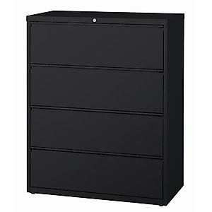 WorkPro® 42"W x 18-5/8"D Lateral 4-Drawer File Cabinet, Black