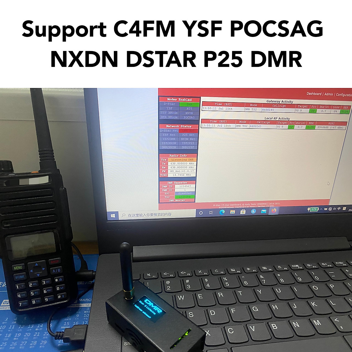 AURSINC MMDVM Hotspot Spot Radio Station WiFi Digital Voice Modem Work Contained with Raspberry Pi Zero W with Firmware V1.5.2 UHF Supports C4FM YSF POCSAG NXDN DSTAR P25 DMR