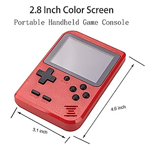 RFetomax Retro Mini Game Machine,Handheld Game Console with 500 Classical FC Games 2.8-Inch Color Screen Support for TV Output , Presents Birthday for Kids, Adults (GameRed)