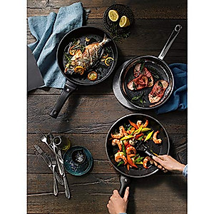 WMF Frying pan Coated Ø 24cm CeraDur Profi Pouring Rim Plastic Handle with Flame retardants Cromargan Stainless Steel CeraDur Suitable for Induction Hand wash