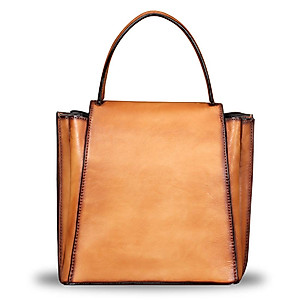 Genuine Leather Crossbody Purses for Women Vintage Cowhide Purse Small Fashion Over the Shoulder Bag Designer Purses and Handbags Cute Cross Body Bag for Ladies Top Handle Flap Over Satchel (Brown)