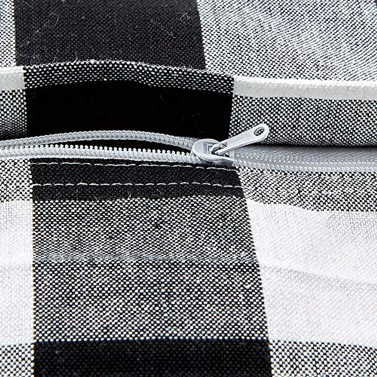 DII 100% Cotton Buffalo Check Pillow Cover Set, Black, 20x20, 2 Piece