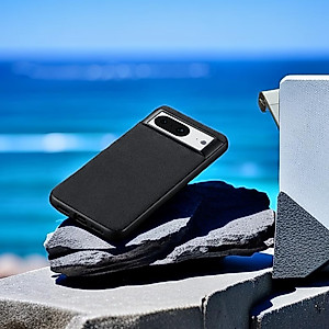 TYXDKJ Alcantara Case for GooglePixel 8,Handmade Half-Wrapped Synthetic Suede Cover (Black)