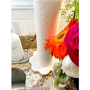 Mud Pie Paper Towel Holder, 13" x 6.5" dia, White