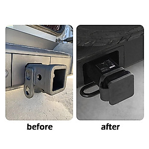 Universal Tow Hitch Cover Replacing 2”Hitch,Rubber Dust Cap&Car Decoration,Trailer Hitch Cover Compatible with Toyota Ford Chevrolet Nissan Dodge Ram Class 3 III and 4 IV Receivers