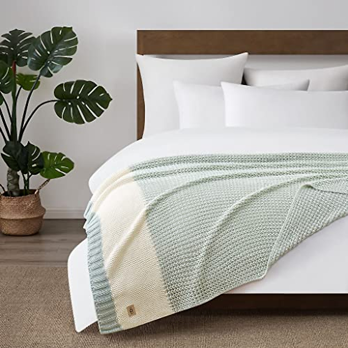 UGG - Margaux Throw Blanket - Soft Sweater Knitted Throw Blanket - 50" x 70" - Warm Accent Blanket for Couch or Bed - Cozy Home Décor - Clear Creek