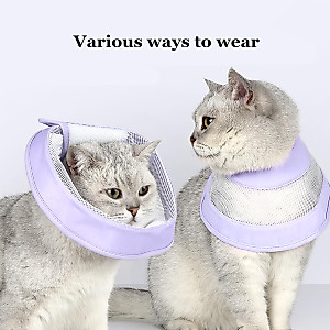 WDPAWS Cat Recovery Protective Cone Collar After Surgery-Soft Adjustable Waterproof Lightweight Elizabethan Collar to Prevent Cats from Touching Stitches, Wounds and Rashes(M Pink)