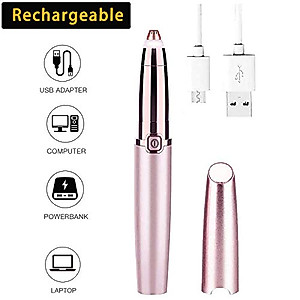 REAZEAL Rechargeable Eyebrow Hair Remover Painless-Precision Eyebrow Trimmer Eyebrow Razor Tool for Face Lips Nose Facial Hair Removal for Men Women
