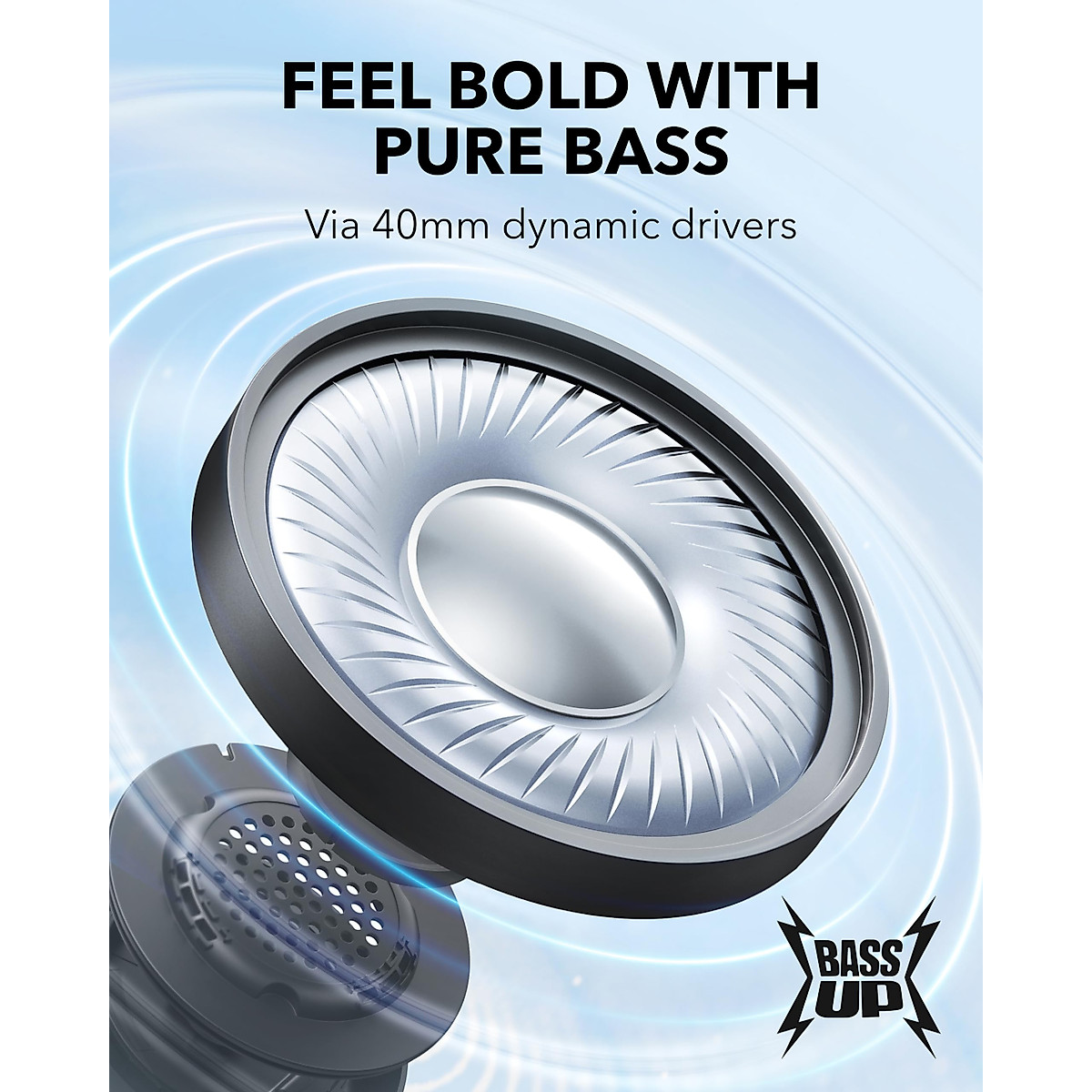 Soundcore H30i Wireless On-Ear Headphones, Foldable Design, Pure Bass, 70H Playtime, Bluetooth 5.3, Lightweight and Comfortable, App Connectivity, Multipoint Connection (Black) (Renewed)