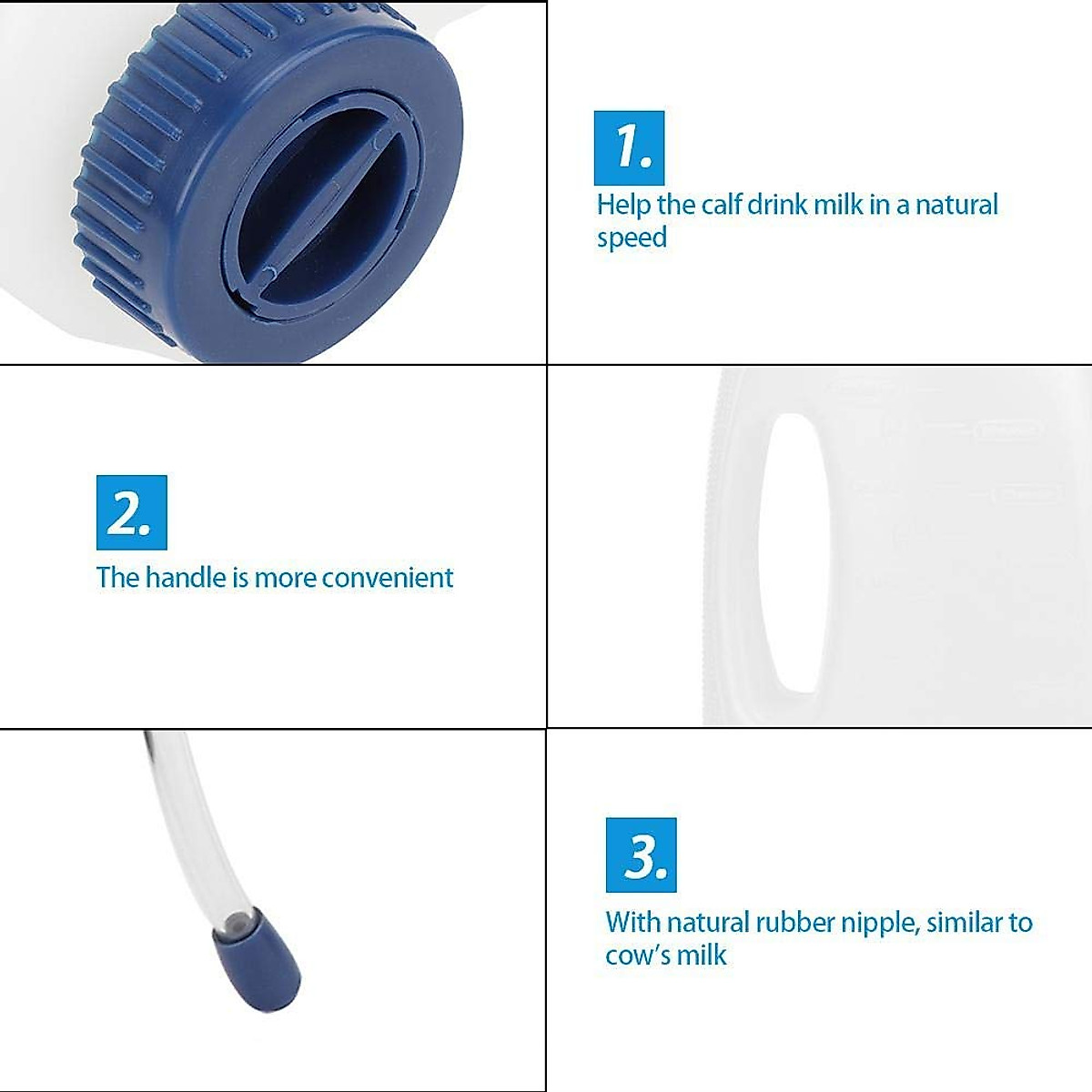 4L Calf Bottle Feeding High Capacity Calf Milk Feeder Bottle Nursing Bottle Feeding Nipple Sheep Lamb Bottle Holder