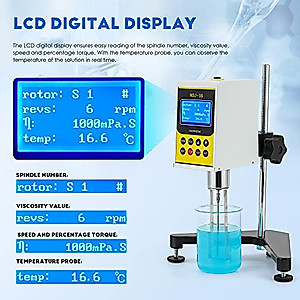 CGOLDENWALL NDJ-5S Rotary Visometer Digital Rotational Viscosity Meter Lab Viscometers 110-240V 1-100,000mPa.s Accuracy:±3.0% (With 0# rotor)