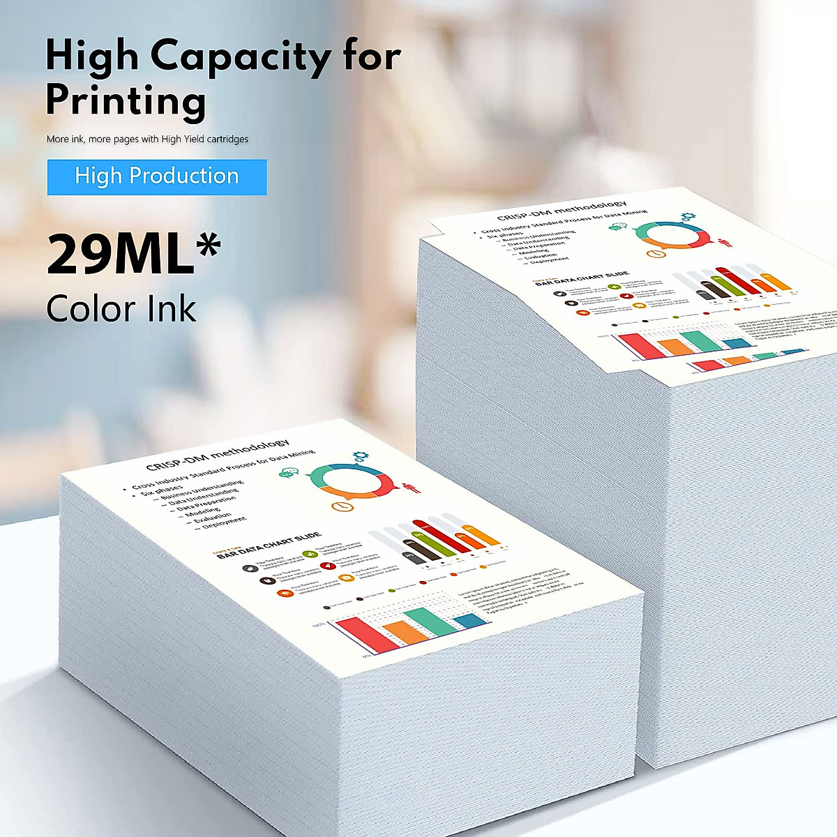 712 29-ml Ink Cartridges (3-Pack,1Cyan/ 1Yellow/ 1Magenta) - Doen Ink Cartridge Replacement for HP 712 Work with DesignJet T650, T630, T230, T210 Printers